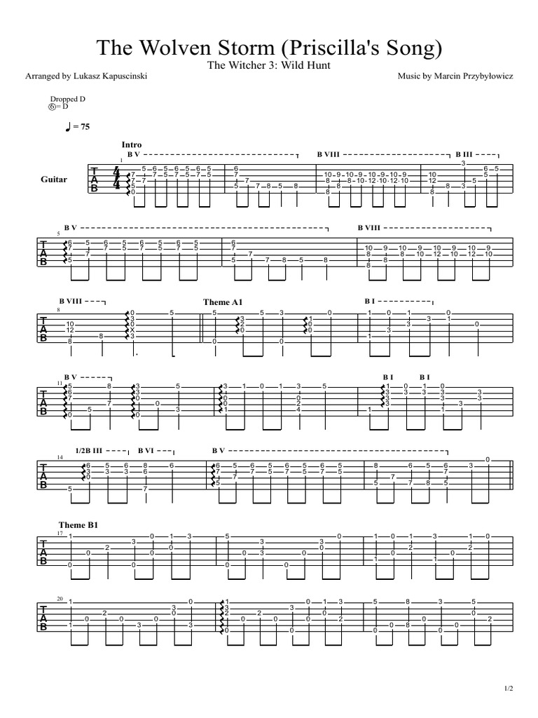 Priscilla's Song: The Wolven Storm Tabs | PDF | Leisure | Sports