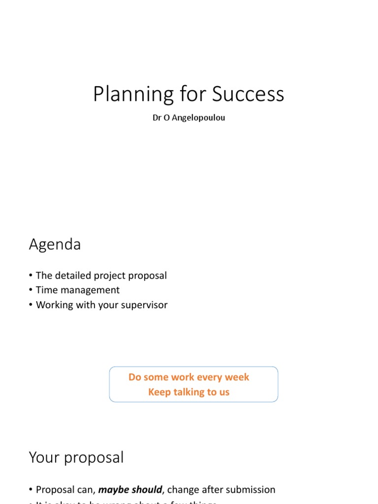 Planning For Success | PDF | Resource | Cognition