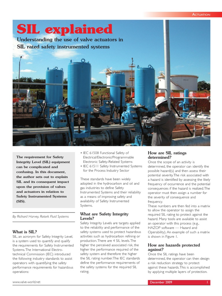 Sil Explained - Valve World 2009 PDF | PDF | Safety | Prevention