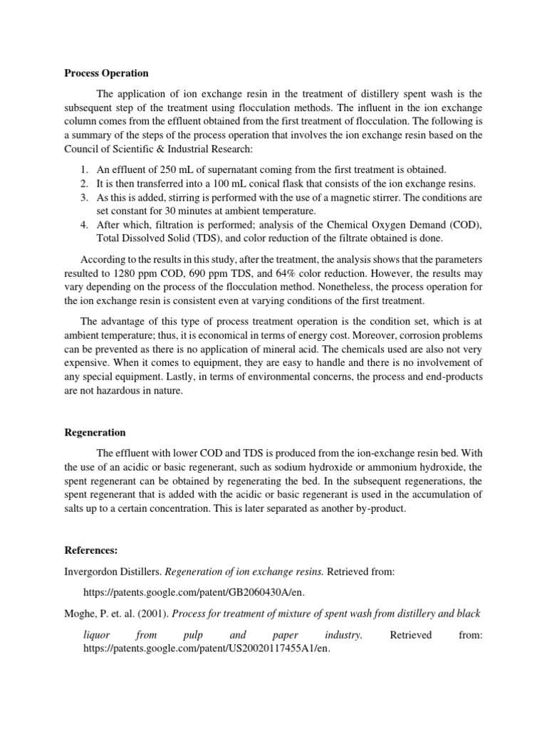 Ion Exchange Process Operation | PDF | Ion Exchange | Chemistry