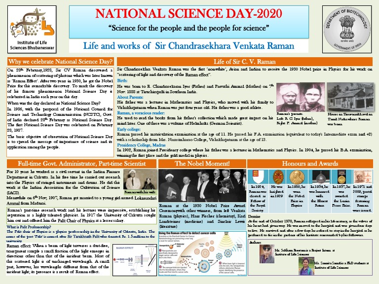 Final Poster - CV Raman | PDF | Science | Science And Technology