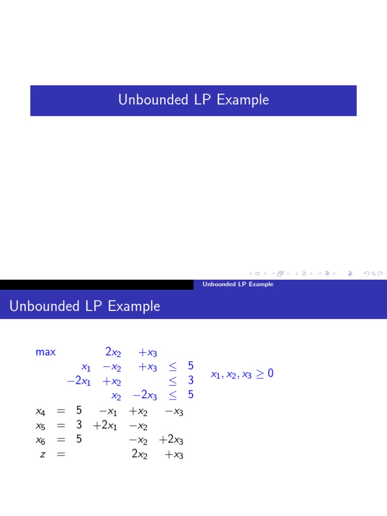 unboundedLP PDF | PDF | Teaching Mathematics
