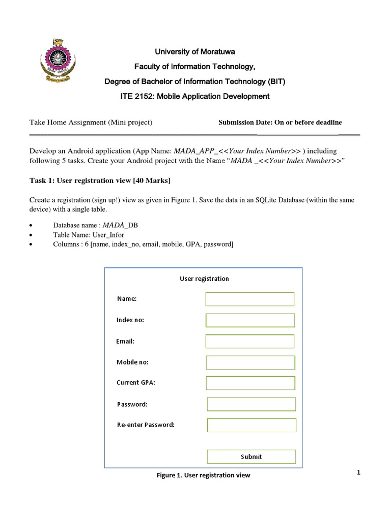 Sample Mini Project 01-Take Home Assignment | PDF | Databases | Mobile App