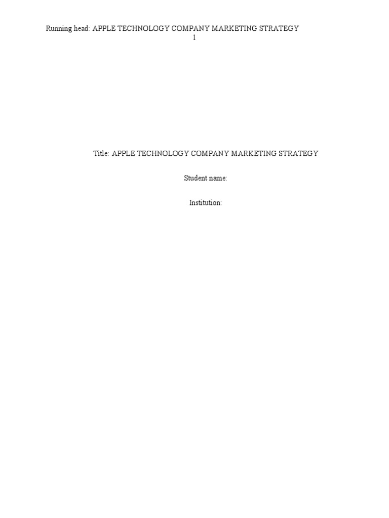 Apple Technology Company Marketing Strategy | PDF | Marketing Strategy ...