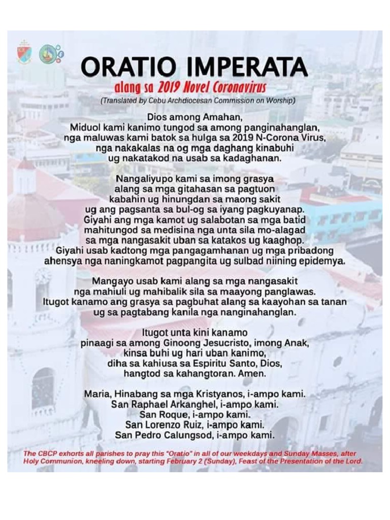 Oratio Imperata Cebuano | PDF