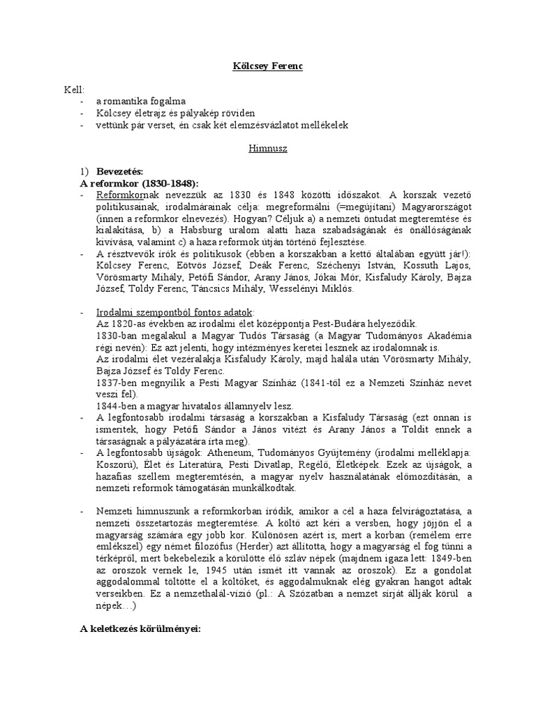Vörösmarty Mihály, Vén Cigány | PDF