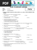 Soal PPKN Kelas 3 Semester 1 Kurikulum Merdeka | PDF