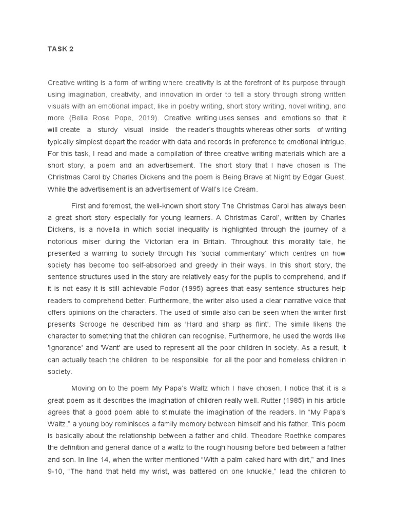 Creative Writing Analysis and Examples | PDF | A Christmas Carol ...