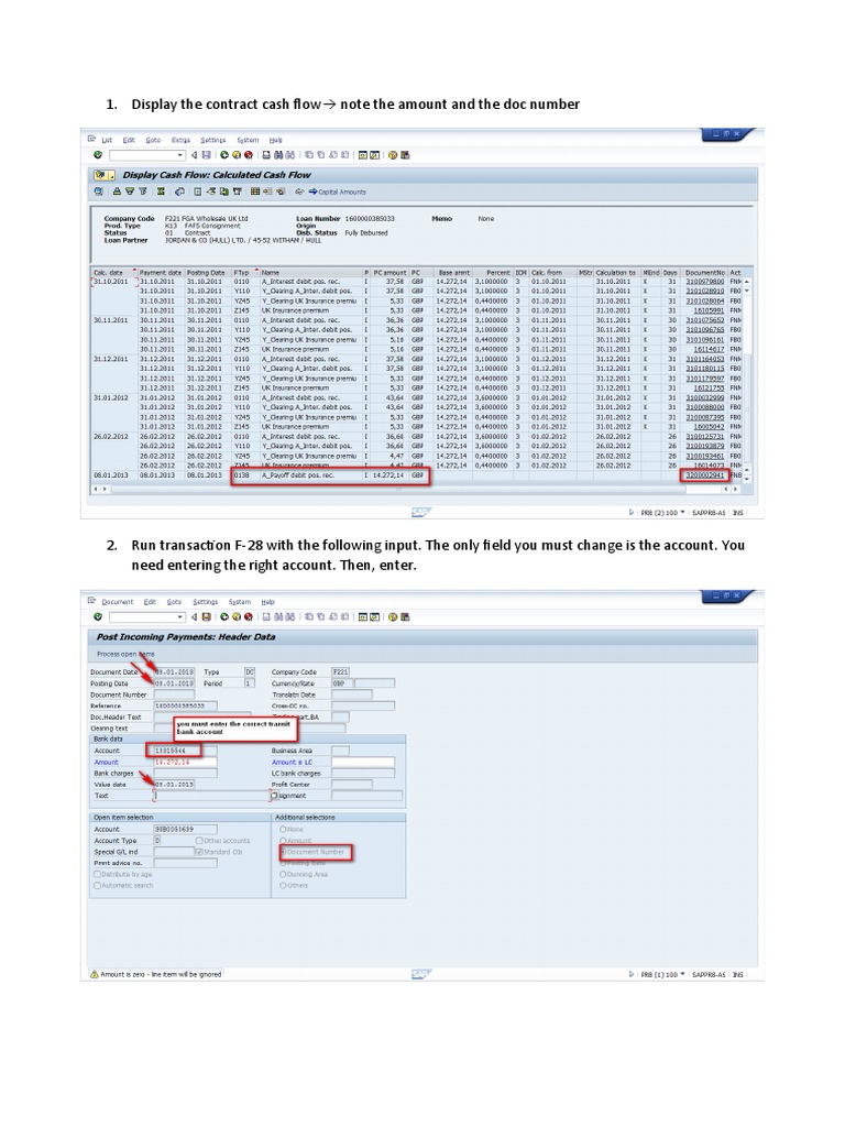 SAP F-28 Transaction Process Guide | PDF