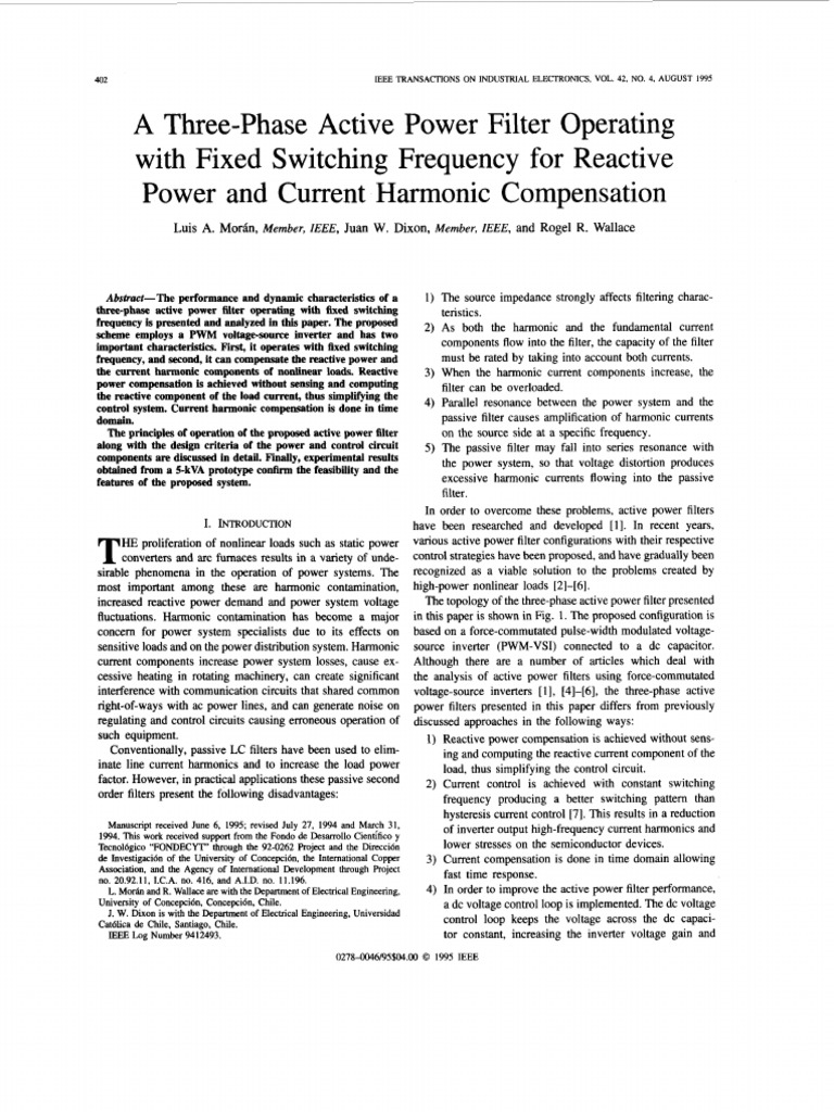 Three-Phase Active Power Filter Design | PDF | Power Inverter | Ac Power