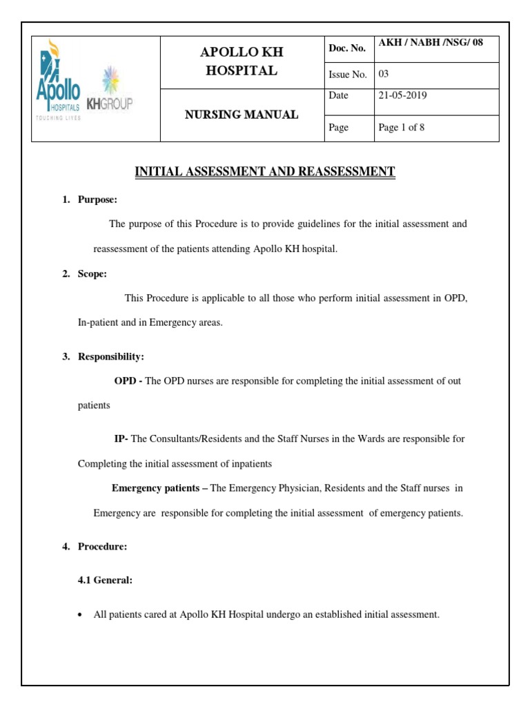 Initial Patient Assessment Guidelines | PDF | Patient | Emergency ...