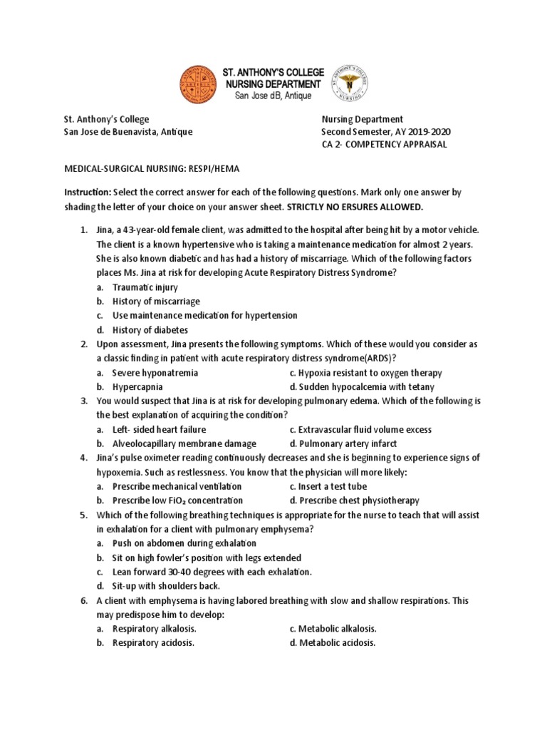 Instruction: Select The Correct Answer For Each of The Following ...