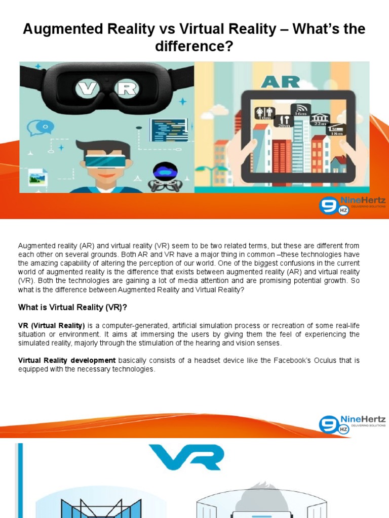 AR vs VR: Key Differences Explained | PDF