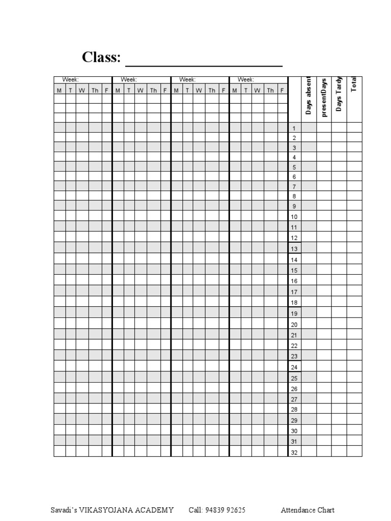 Attendance Chart | PDF