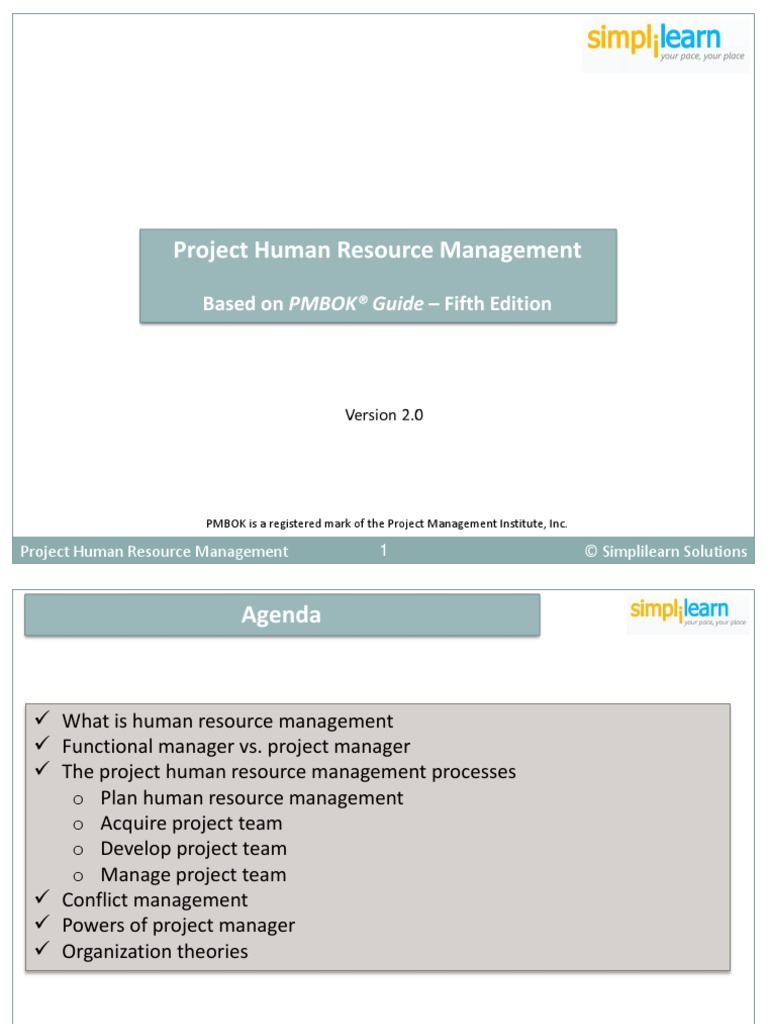 Lesson 9 - PMP - Prep - Human Resource - V2 PDF | PDF | Project ...