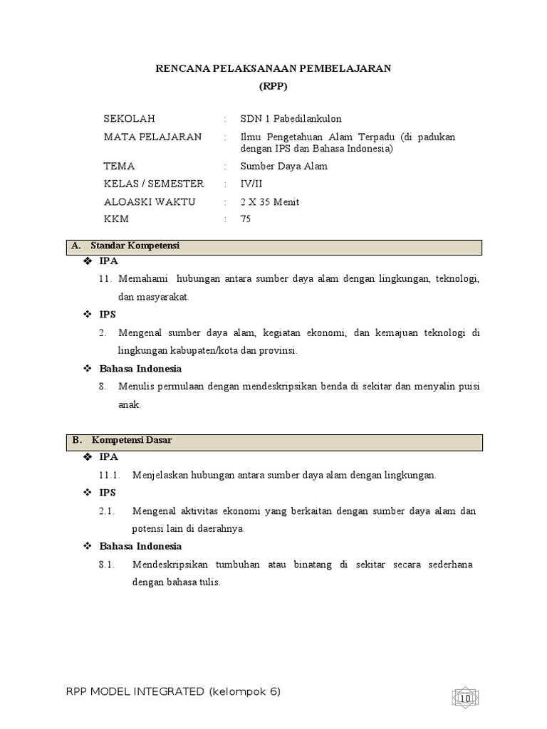 RPP Model Integrated | PDF