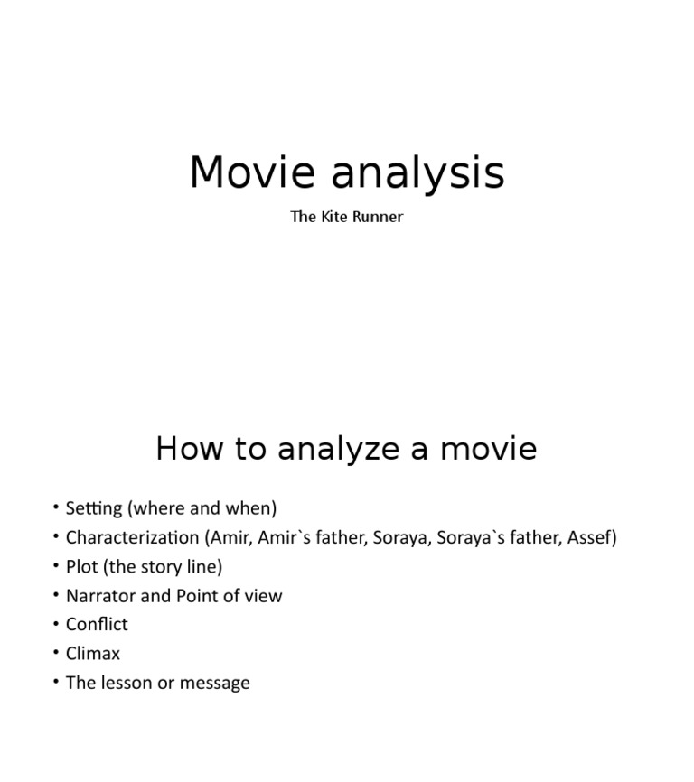 Movie Analysis: The Kite Runner | PDF