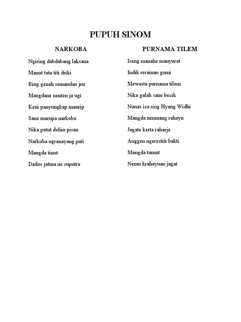 Pupuh Sinom | PDF