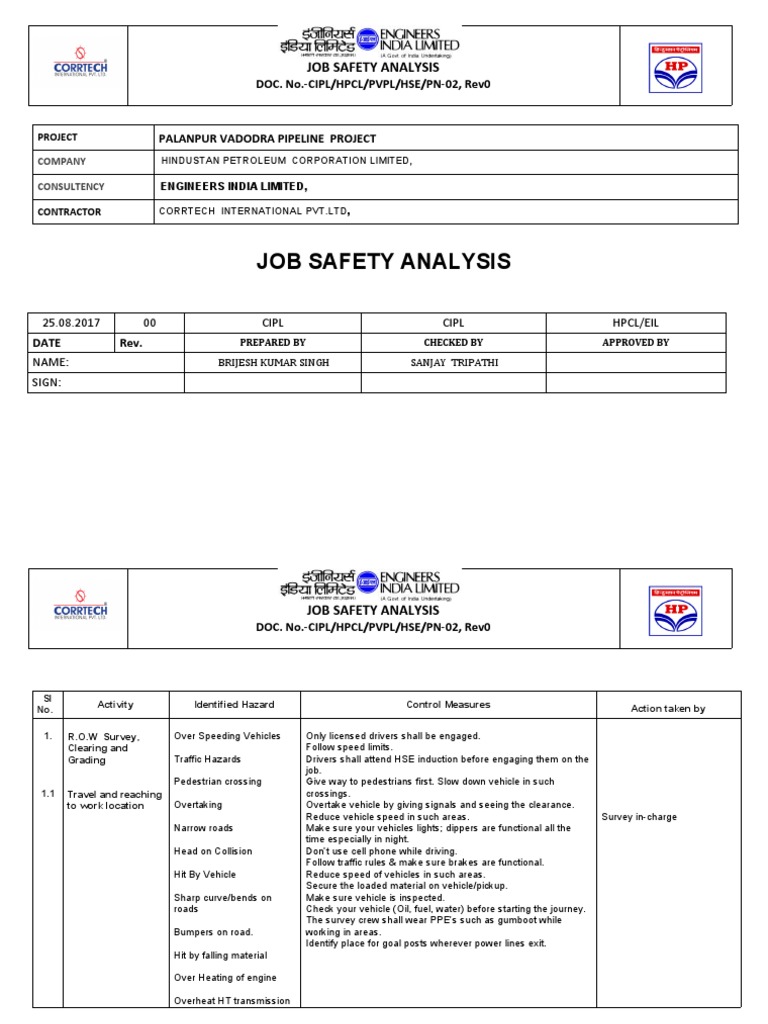 Hse Jsa | PDF | Scaffolding | Crane (Machine)