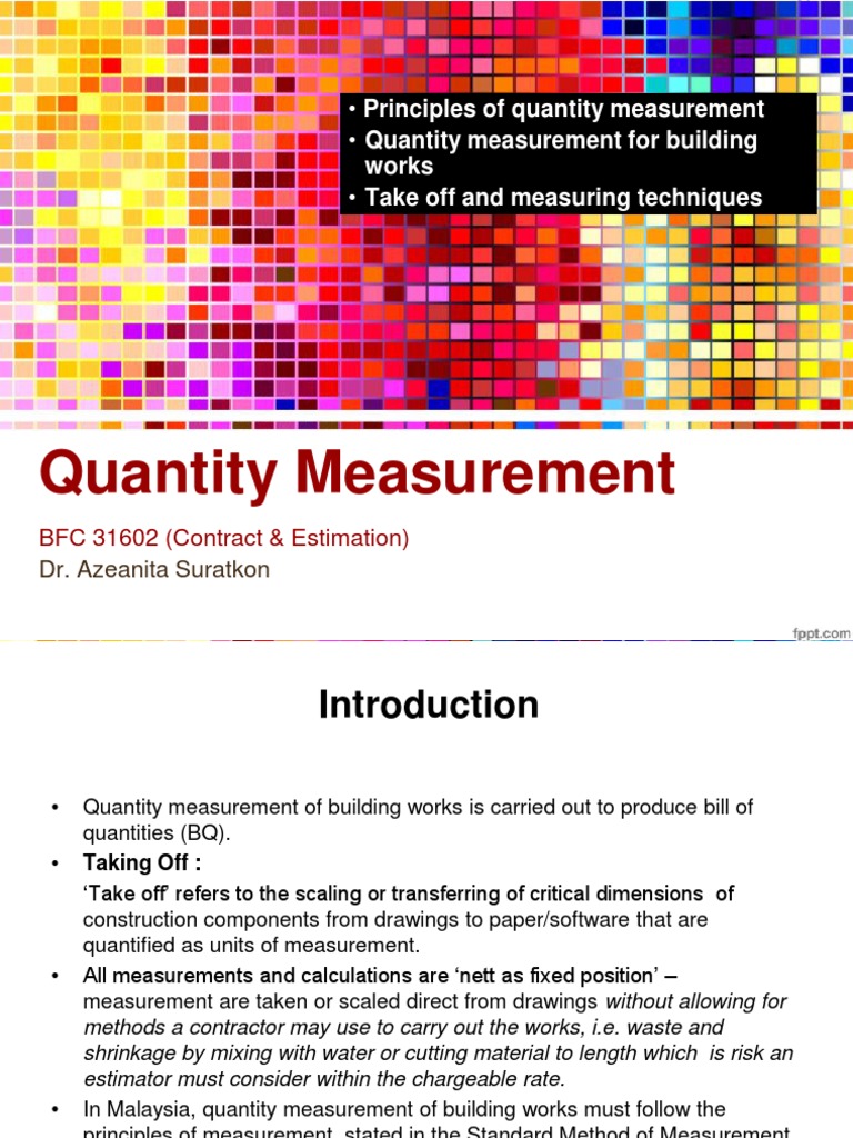 Building Works Quantity Measurement Guide | PDF | Wall | Concrete