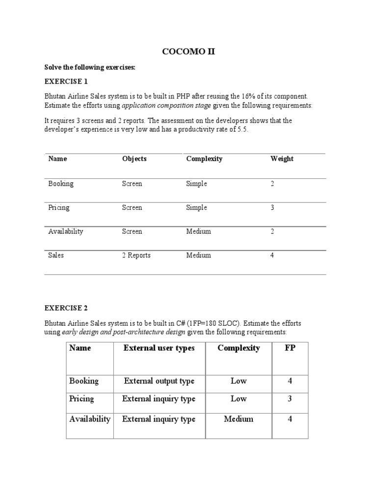 Exercise On COCOMO II | PDF | Systems Engineering | Software