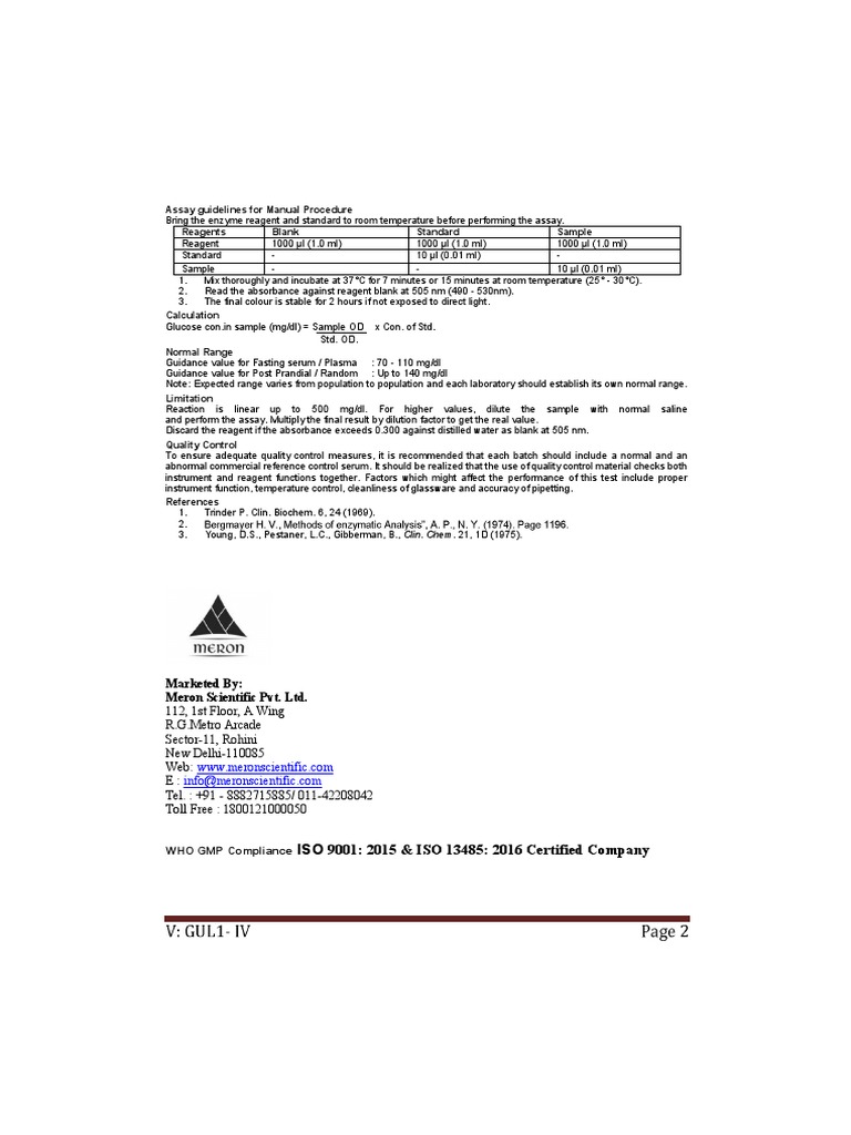 Assay Guidelines For Manual Procedure Reagents Blank Standard Sample | PDF