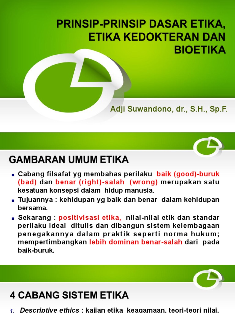 Prinsip Dasar Etika, Etika Kedokteran Dan Bioetika - Pertemuan 1 280220 ...