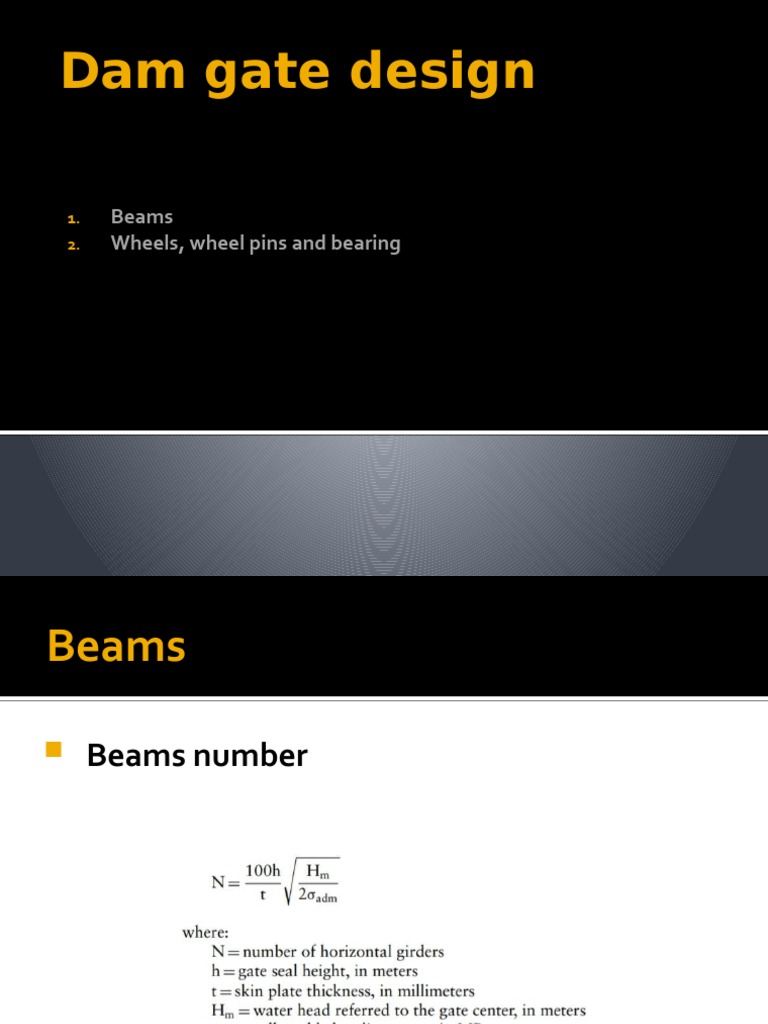 Dam Gate Beam and Bearing Design | PDF