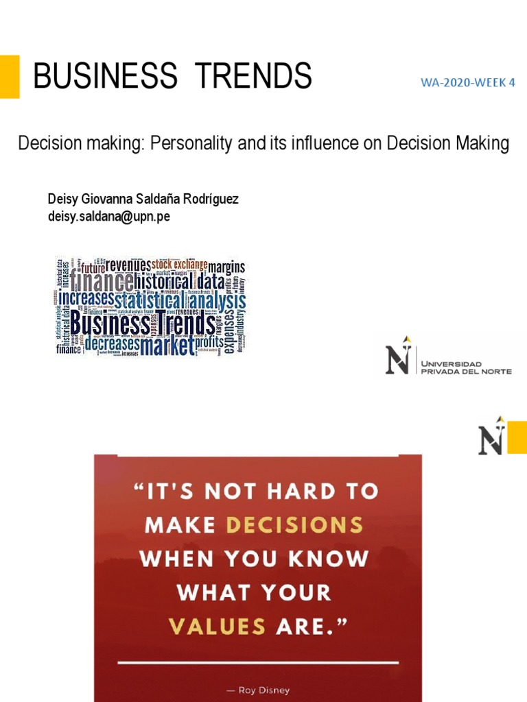 Personality's Impact on Business Decisions | PDF | Extraversion And Introversion | Decision Making