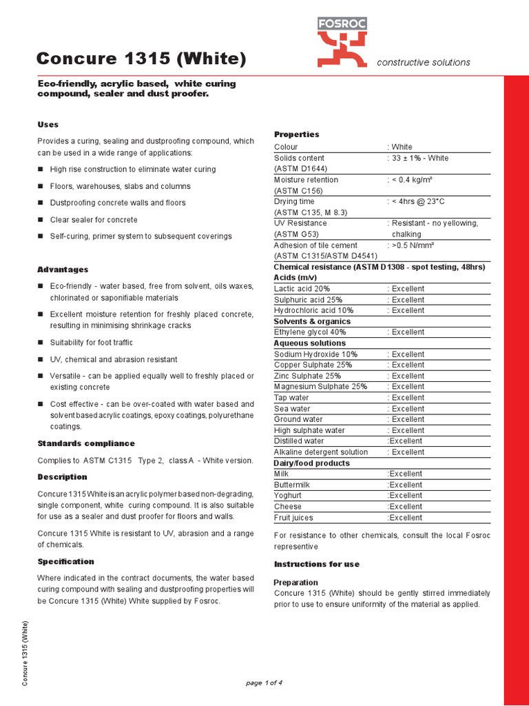 Concure 1315 (White) : Eco-Friendly, Acrylic Based, White Curing ...