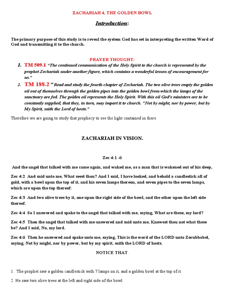 Zechariah 4: The Golden Candlestick | PDF | Prophecy | Prophet