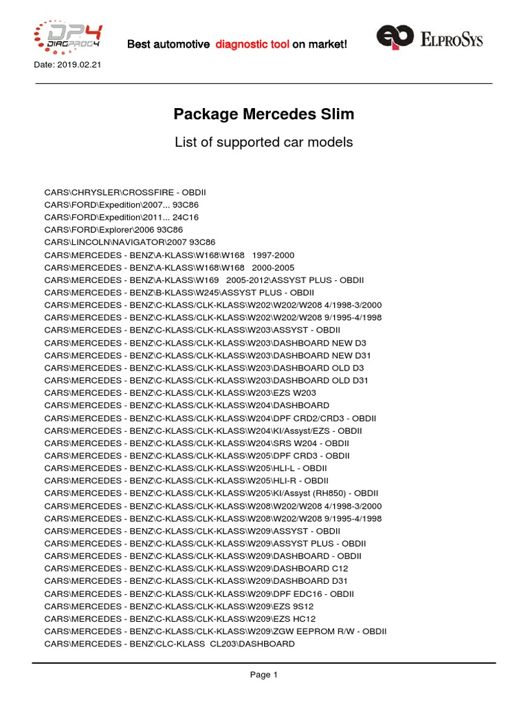 Mercedes Slim Car Models PDF | PDF | Mercedes Benz | Motor Vehicle ...