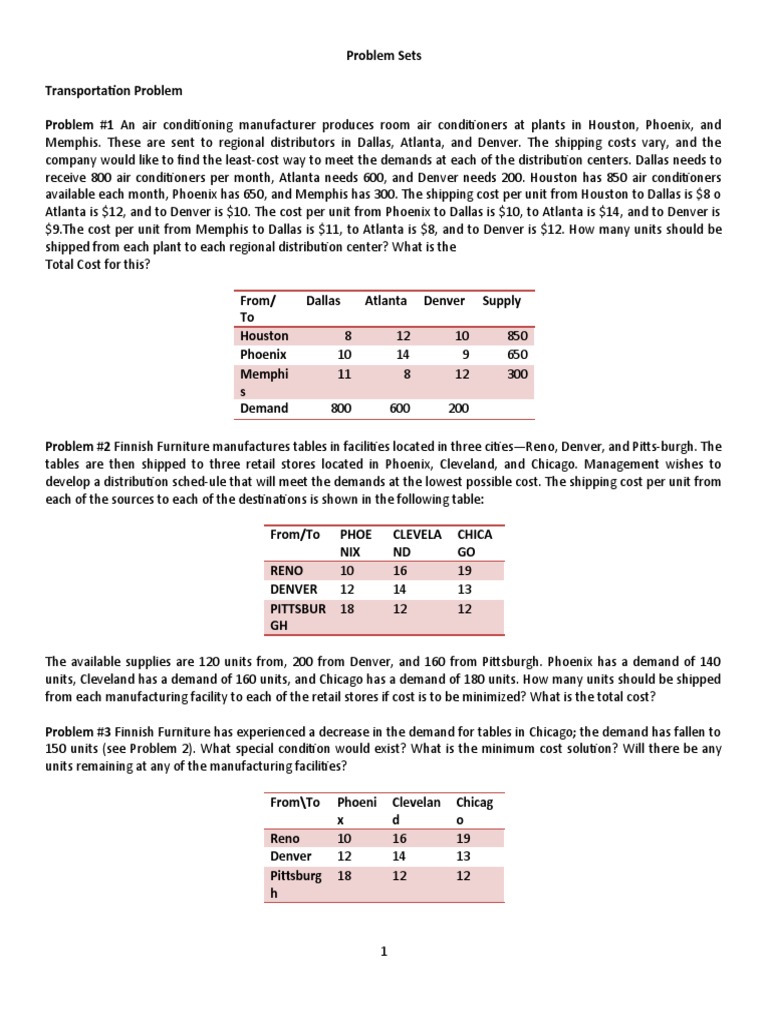 Problem | PDF | Warehouse | Supply Chain Management