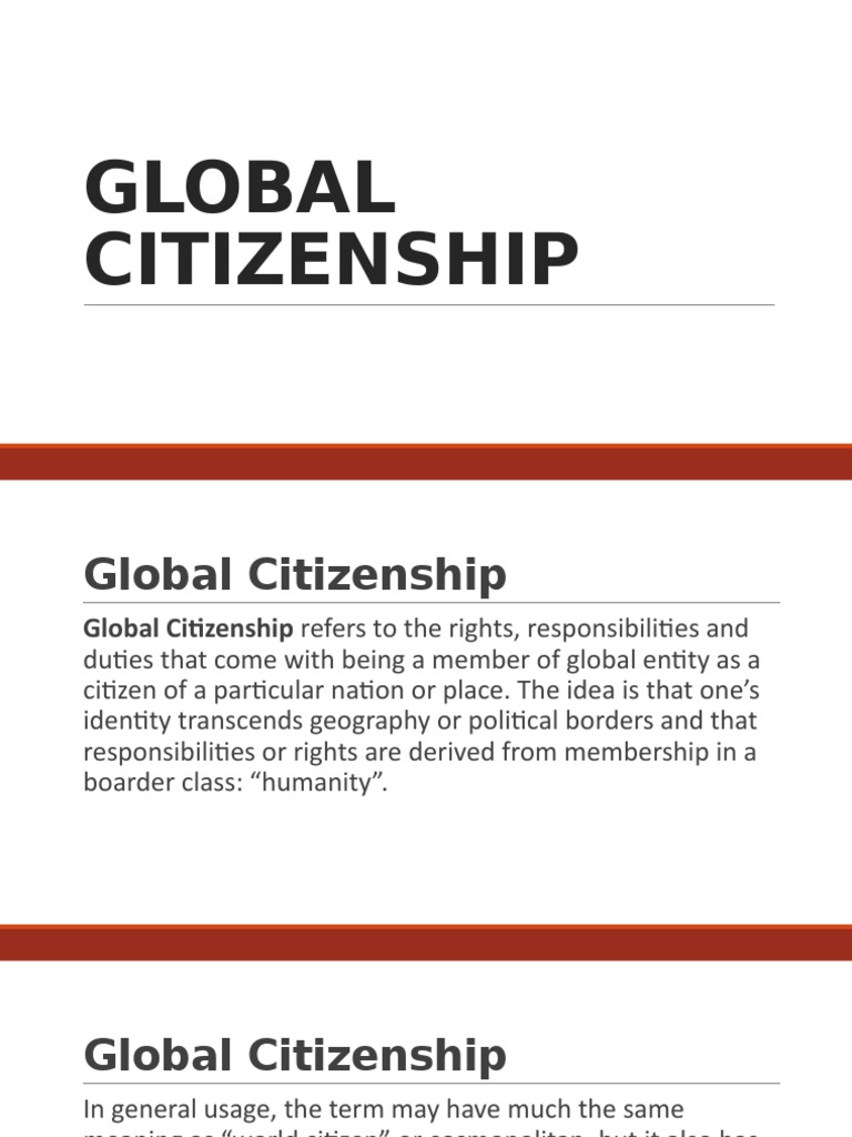 Global Citizenship | PDF | Citizenship | Justice