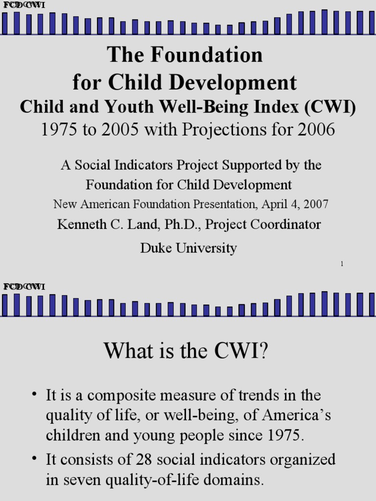 The Foundation For Child Development: Child and Youth Well-Being Index ...