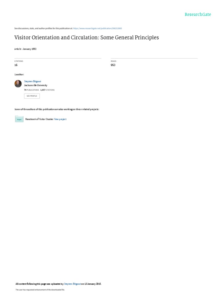 Visitor Orientation and Circulation: Some General Principles | PDF ...