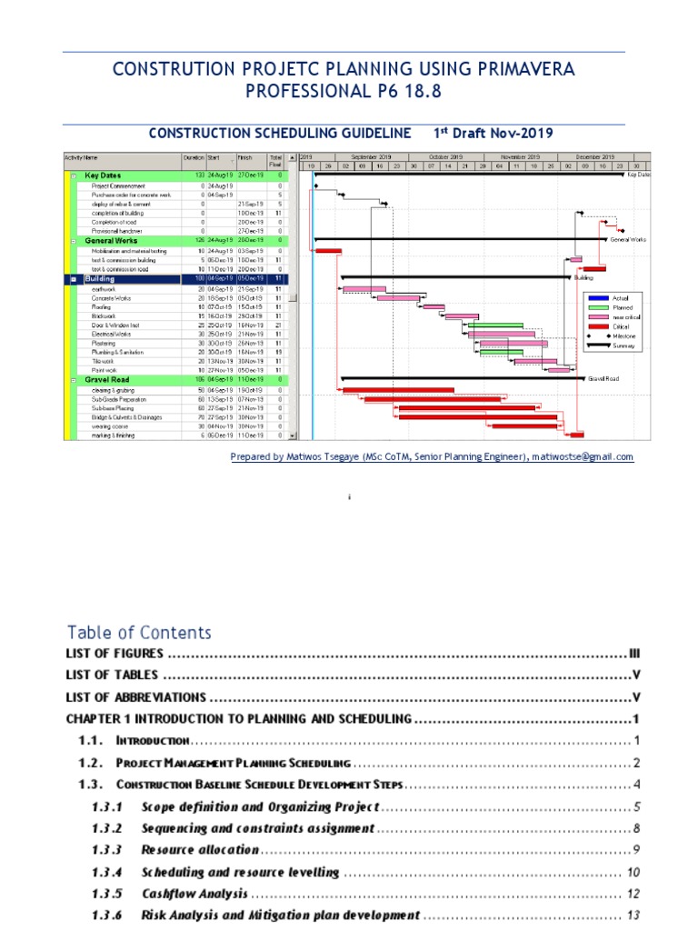 Project Construction Planning and Scheduling Using Primavera ...