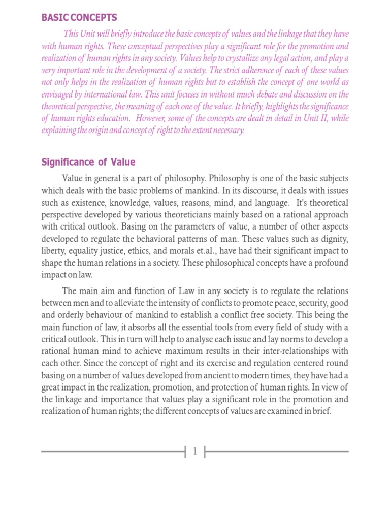 Unit 1 Human Rights | PDF | Rights | Value (Ethics)