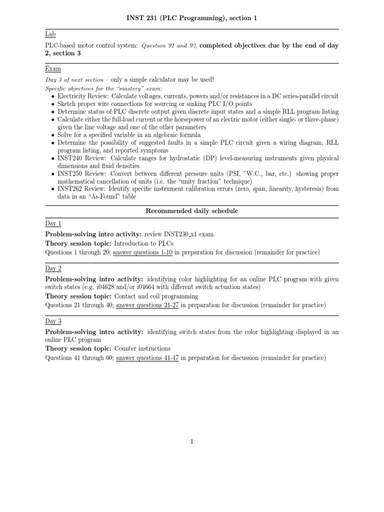PLC Questions Liii | PDF | Programmable Logic Controller | Critical ...