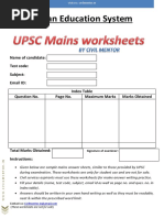 UPSC Mains Blank Answer Sheets | PDF | Worksheet