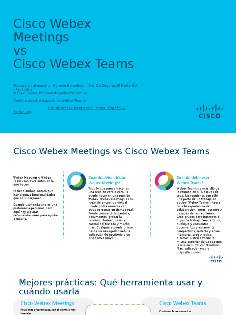 Webex Meetings VS Webex Teams | PDF | Archivo de computadora | Software ...