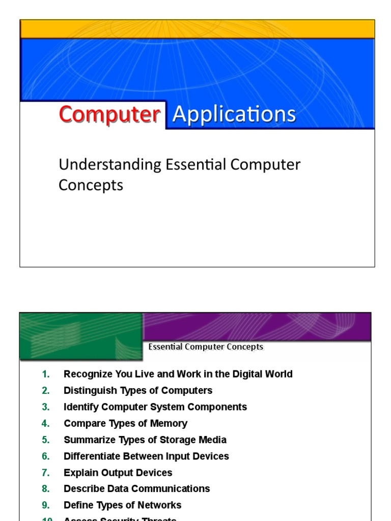 Essential Computer Concepts 2 | PDF | Computer Network | Computer Data Storage