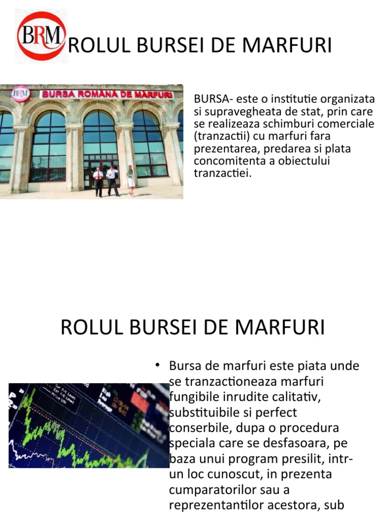 Rolul Bursei de Marfuri | PDF