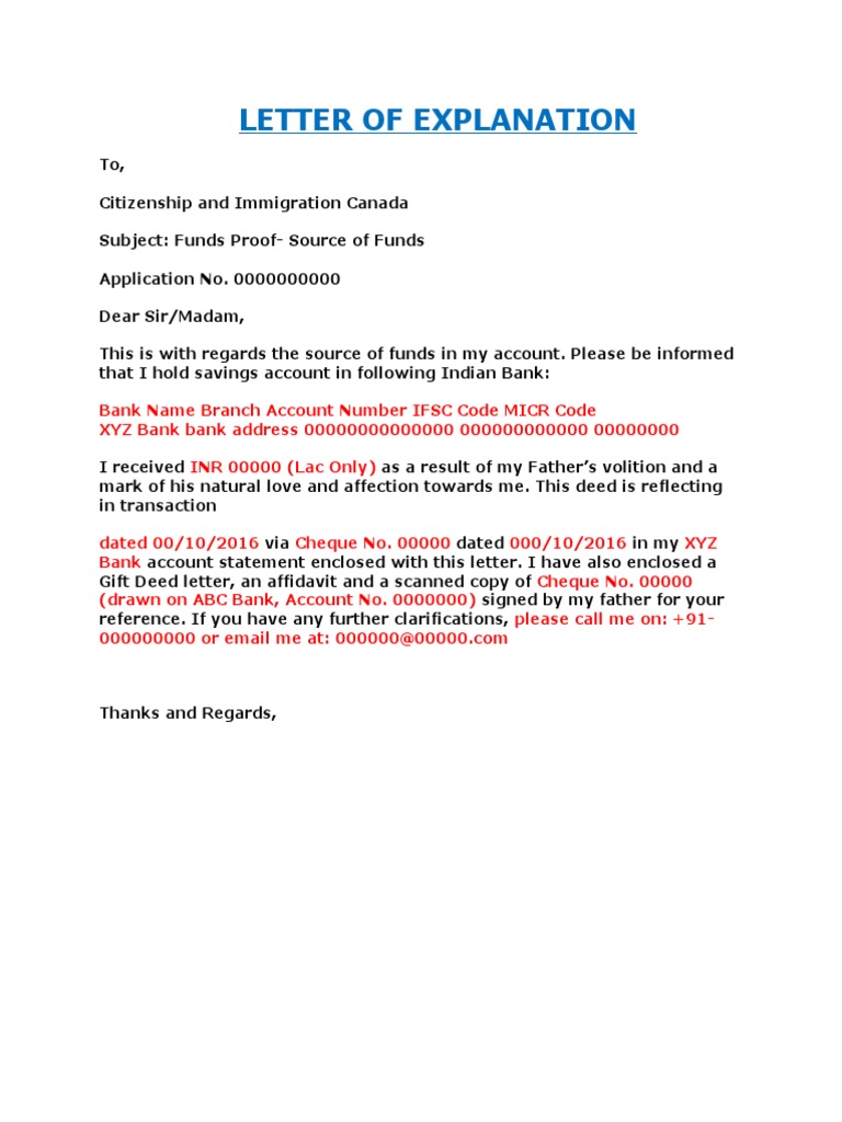 Letter of Explanation | PDF