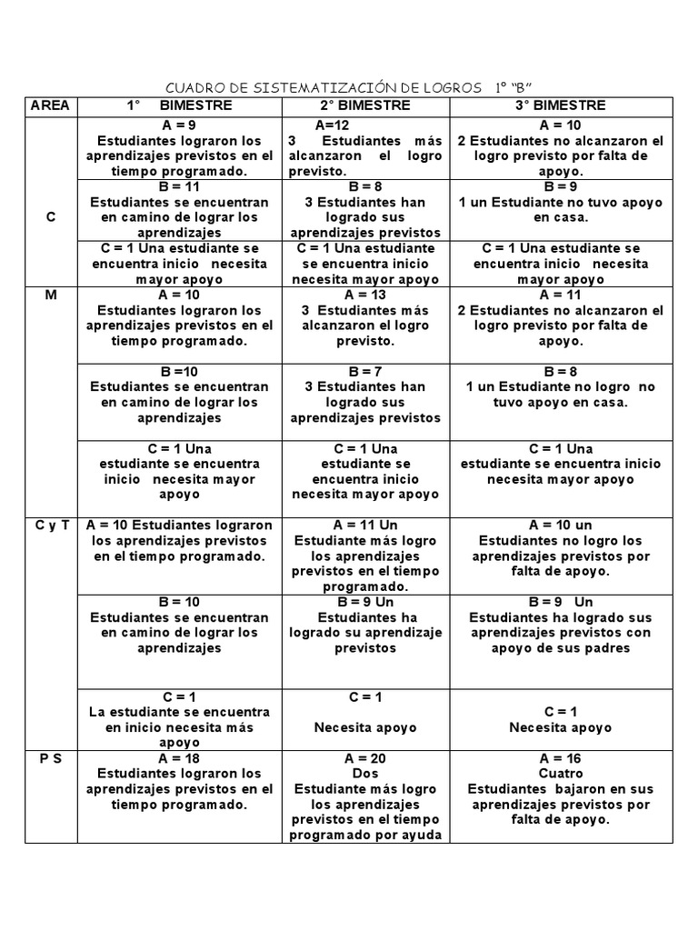 Sistematización Del Nivel de Logro | PDF | Agitación