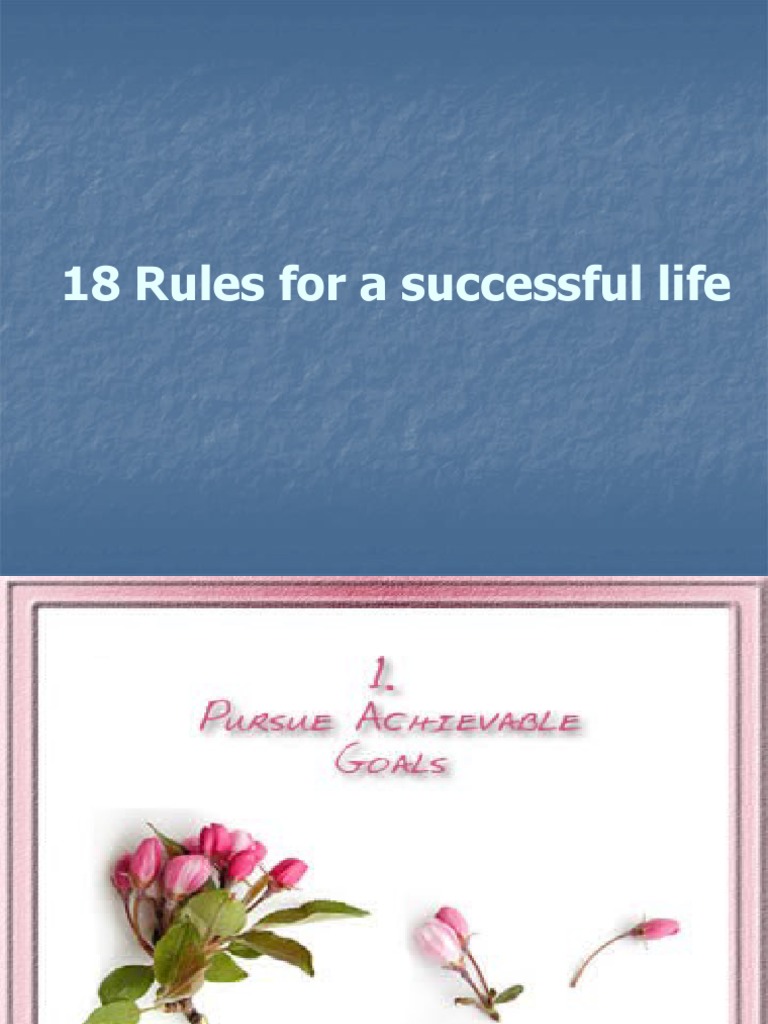 18 Rules for Success in Life | PDF