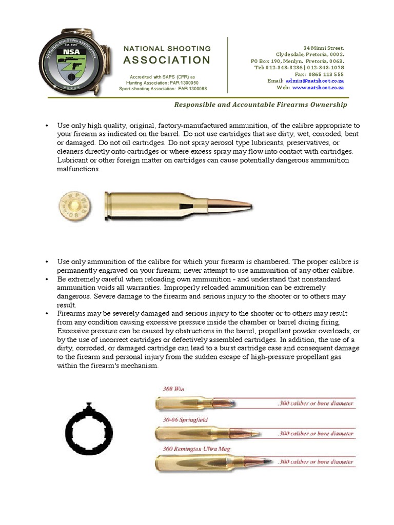 Association: National Shooting | PDF | Cartridge (Firearms) | Gun Barrel