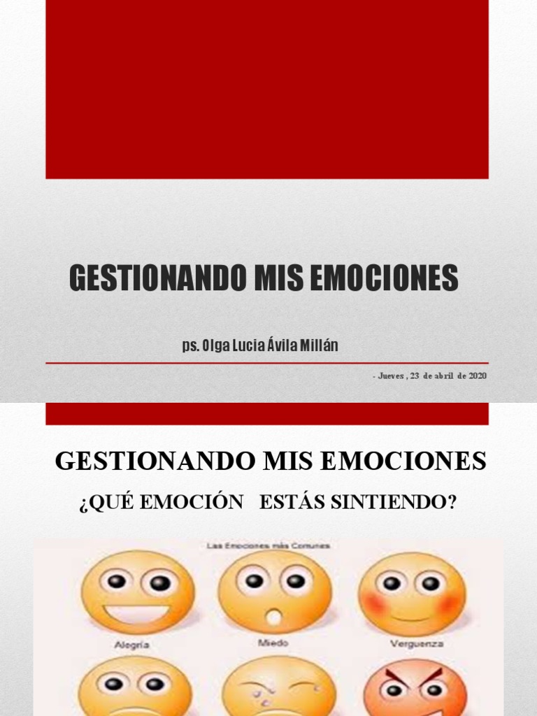 Gestionando Mis Emociones Pdf