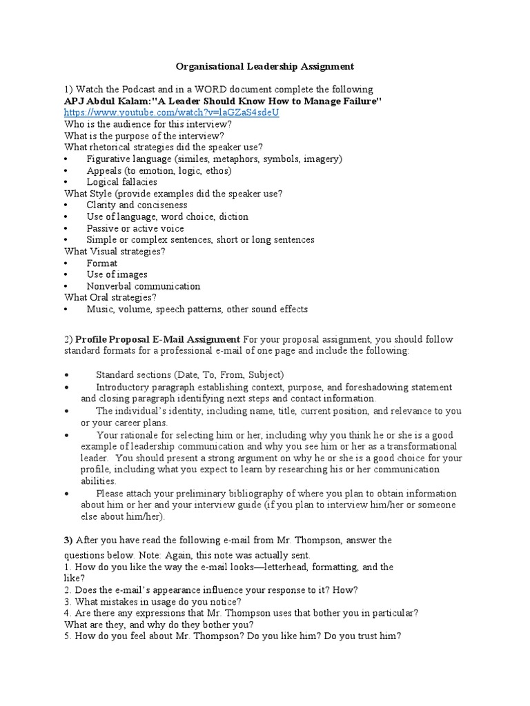 Organisational Leadership Assignment Guide | PDF | Communication ...