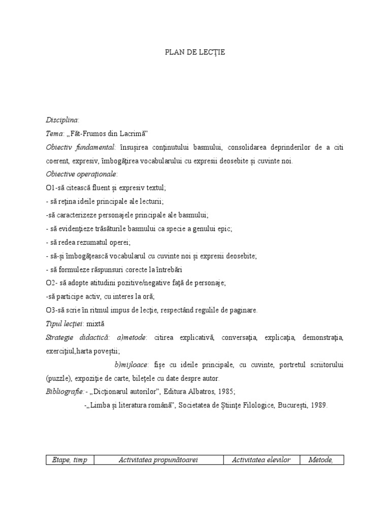 26 Plan de Lectie | PDF